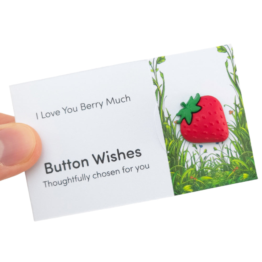 I Love You Berry Much | Strawberry | Button Wishes Sew On Token | Mini ...