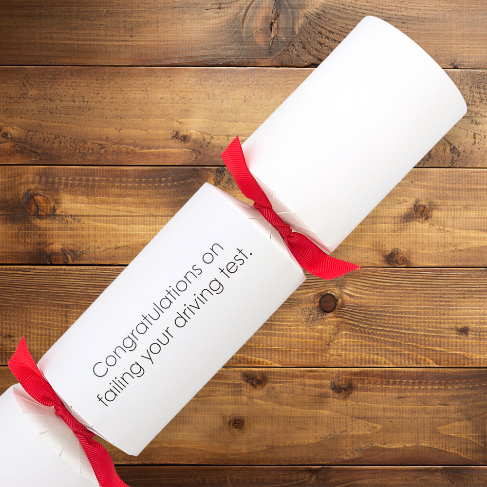 Congratulations on failing your driving test | Modern Phrases Cracker ...