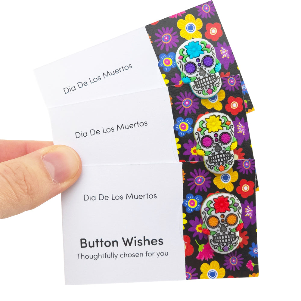 Dia de los Muertos | Gothic | Button Wishes Sew On Token | Cracker Fil ...