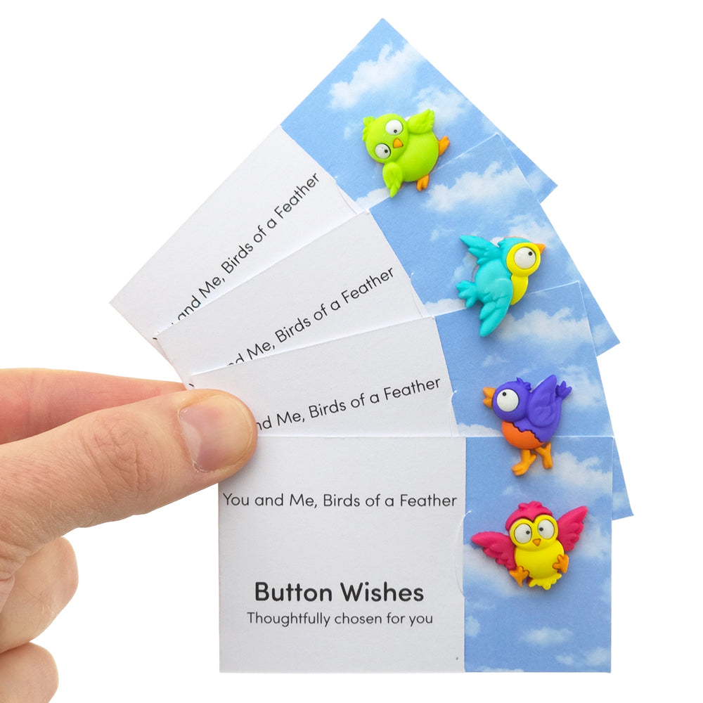 You and Me, Birds of a Feather | Button Wishes Sew On Token | Cracker ...