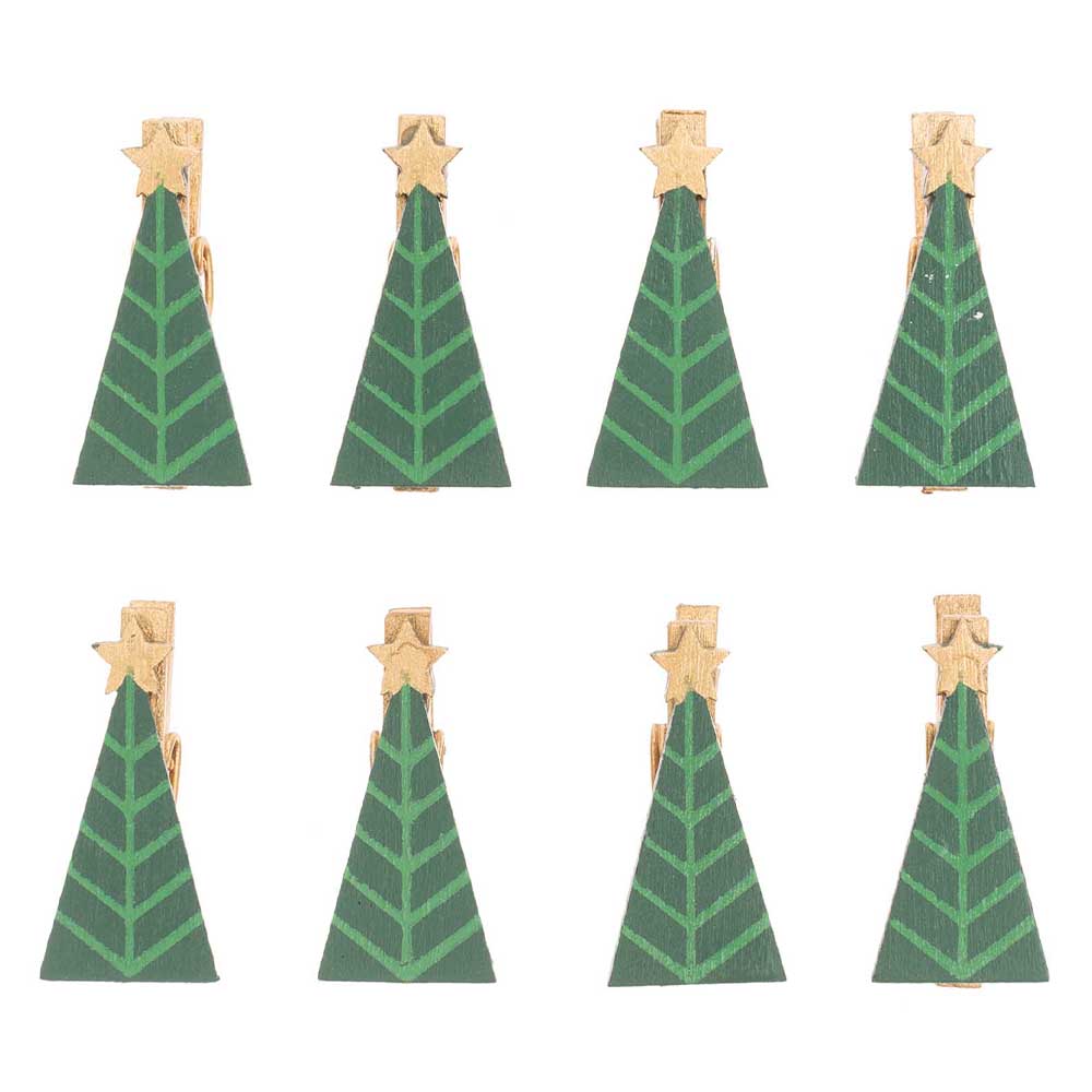 Christmas Tree Pegs | 8 Papercraft Embellishments – The Cracker Company
