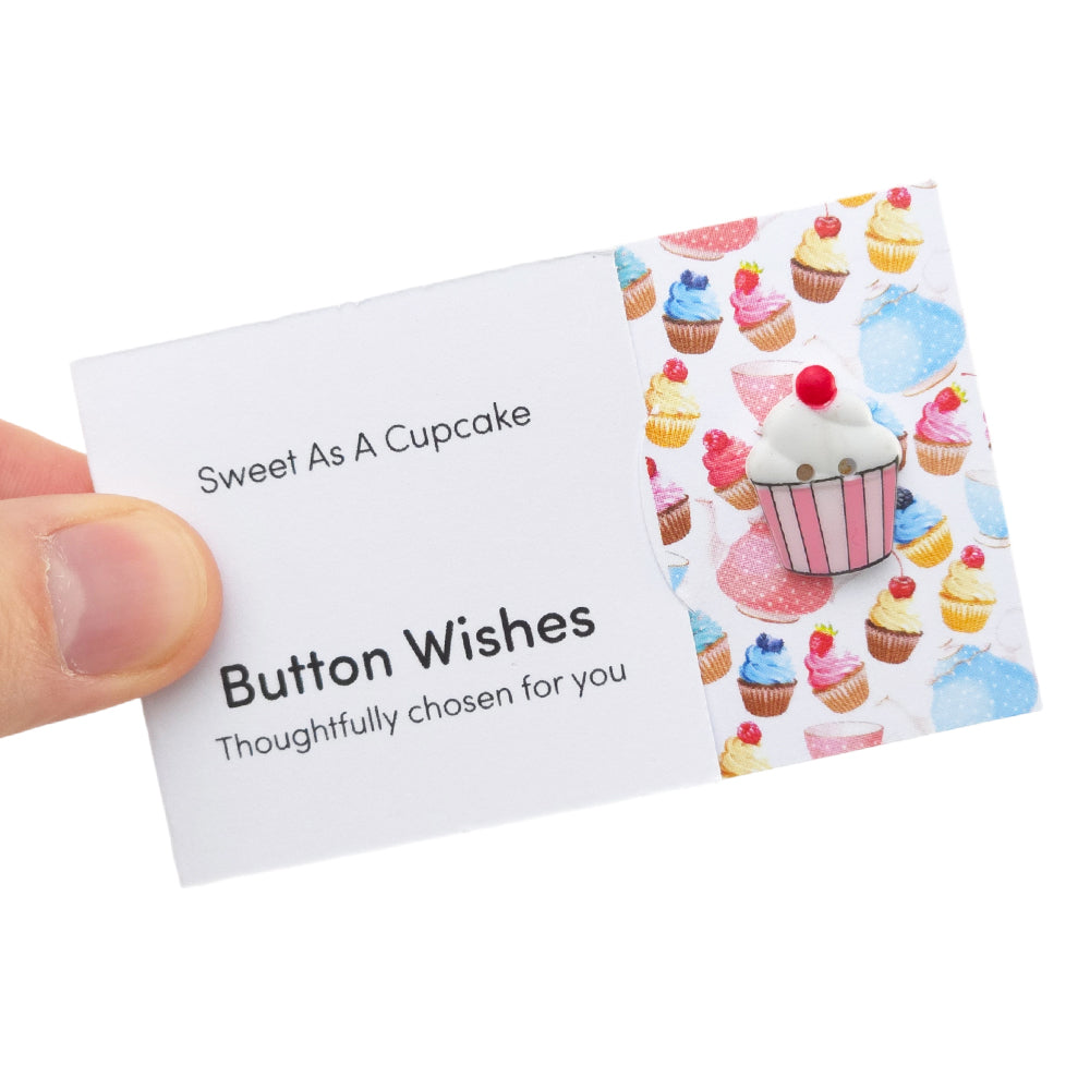 Sweet as a Cupcake | Button Wishes Sew On Token | Mini Gift | Cracker ...