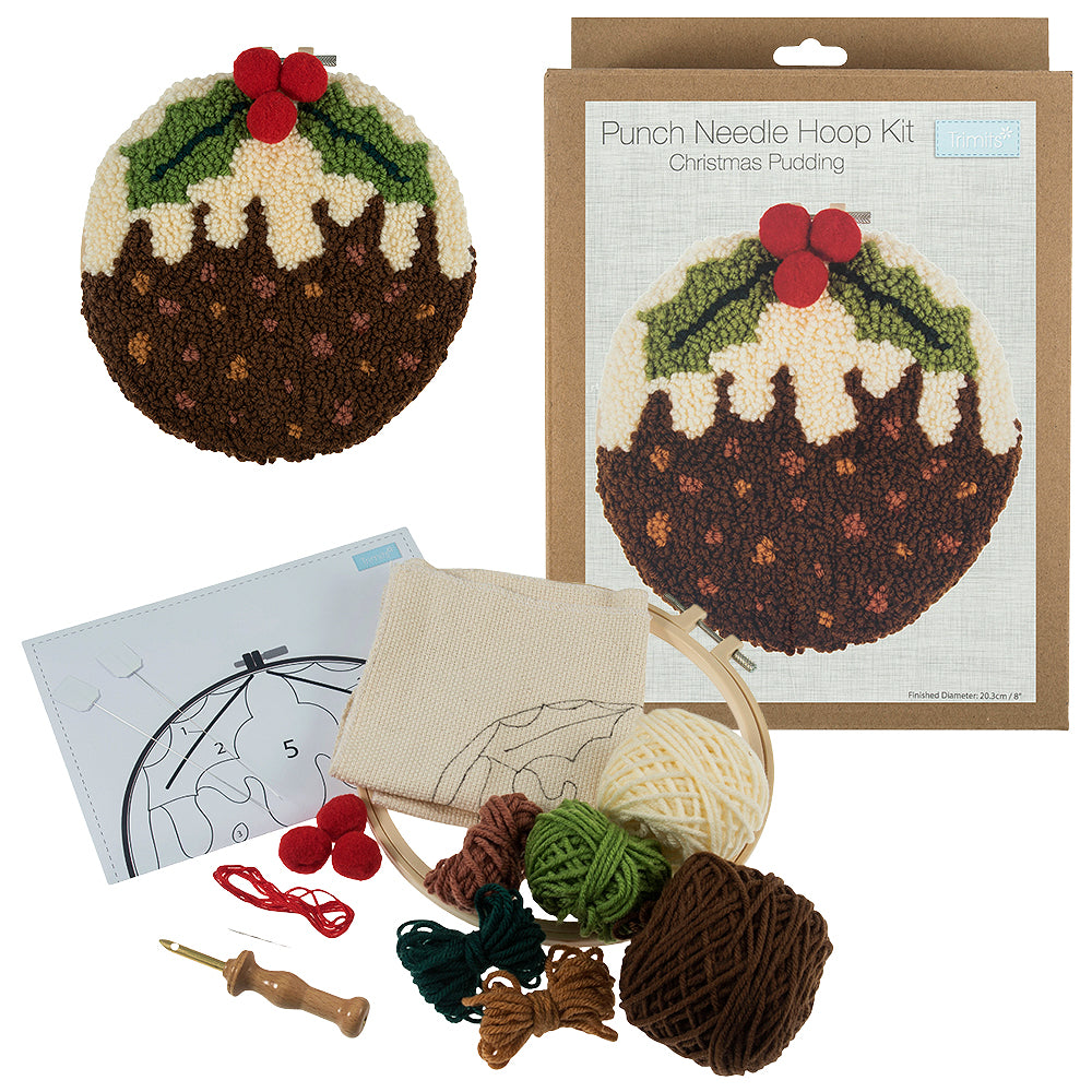 Punch Needle Hoop Kit | Christmas Pudding Design | Adult Craft – The ...