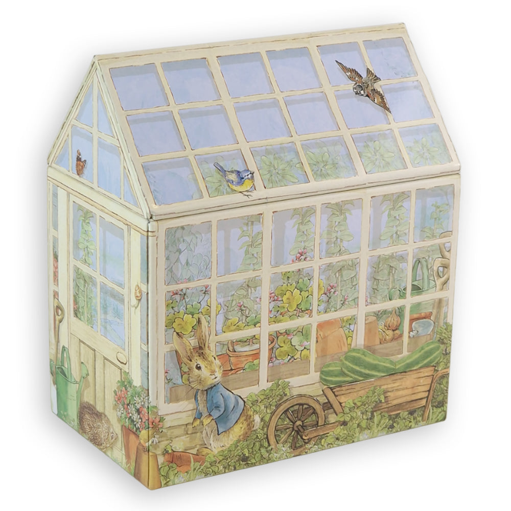 Peter Rabbit Tin | Lush Greenhouse Shaped Scene | 13.5cm | Gift Idea ...