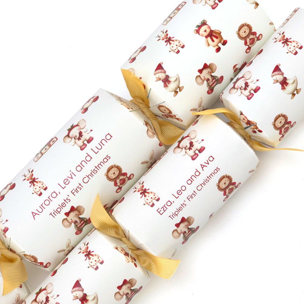 Personalised Triplets' First Christmas Crackers Kit | Add Names | Mini ...