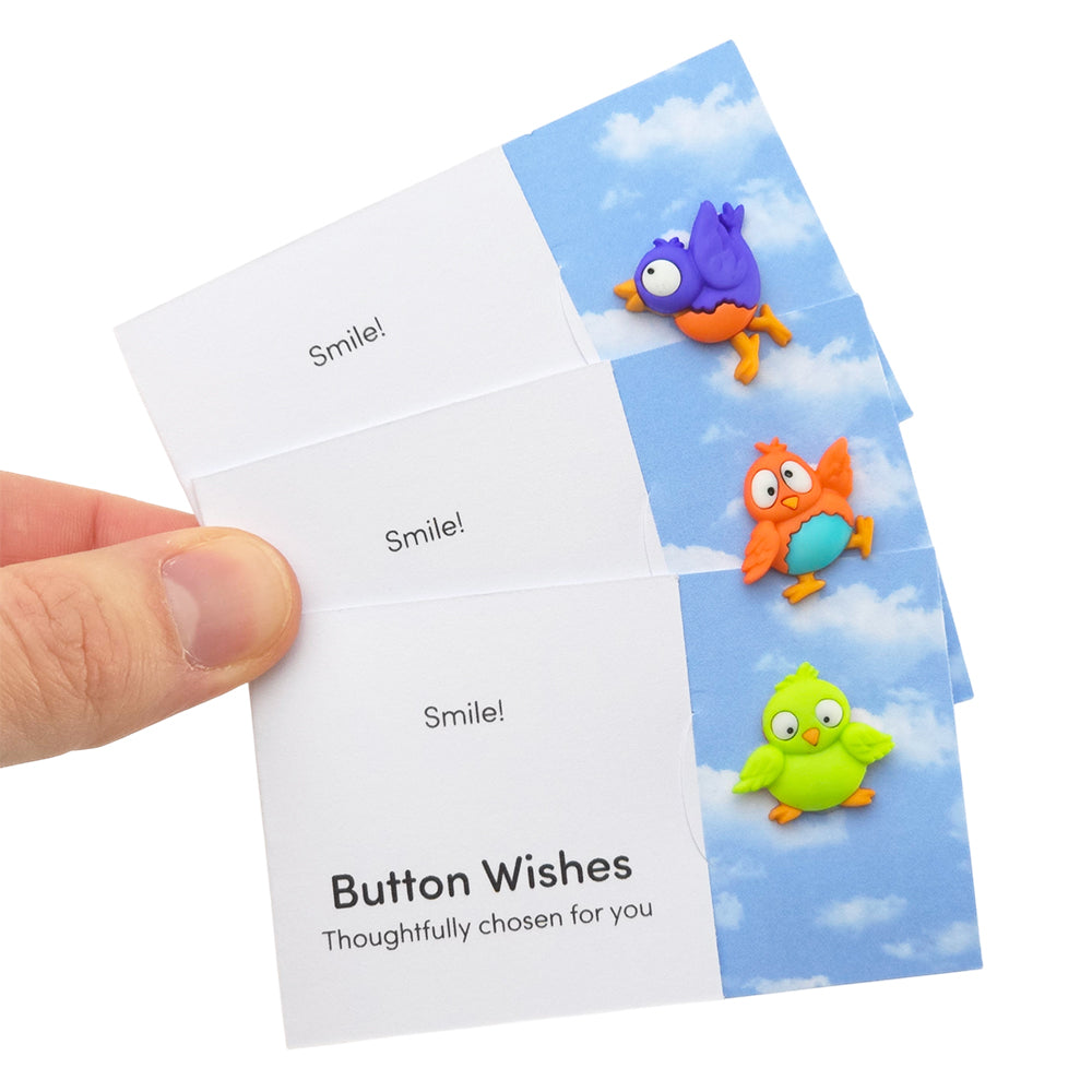 Smile! | Button Wishes Sew On Token | Little Gift | Cracker Filler ...