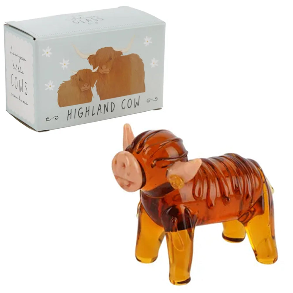 Gorgeous Mini Glass Highland Cow Ornament | Cracker Filler | Little Gi ...