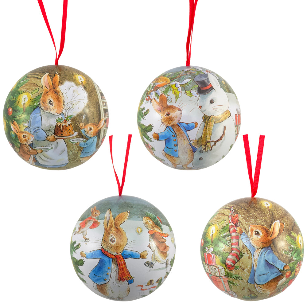 Peter Rabbit at Christmas | Fillable Tinware Baubles Collection | 7cm ...