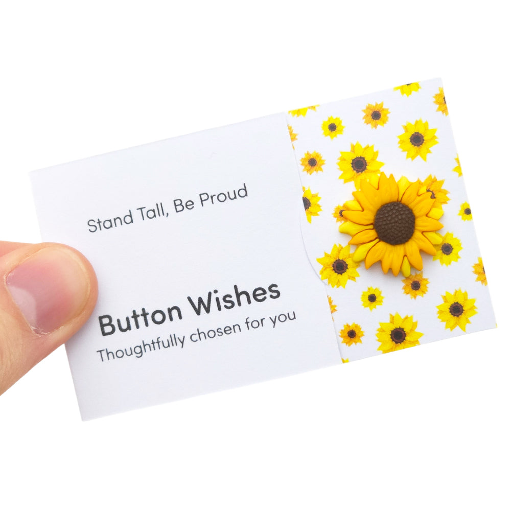 Stand Tall, Be Proud | Sunflower | Button Wishes Sew On Token | Cracke ...