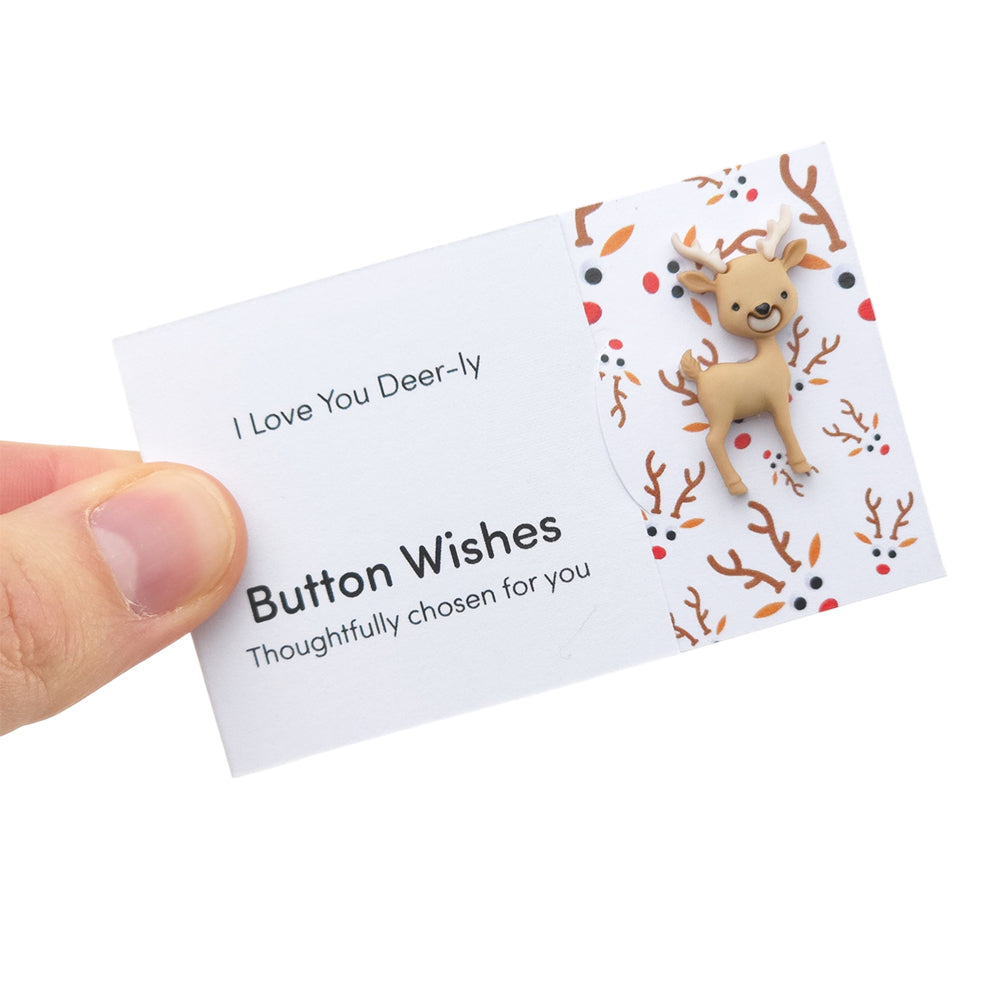 I Love You Deer-ly | Christmas | Button Wishes Sew On Token | Cracker ...