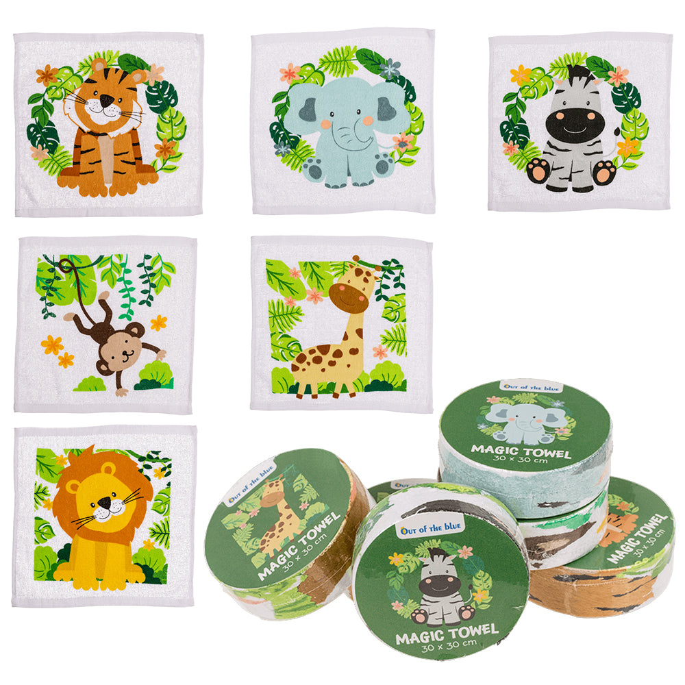 Safari Animals | Magic Expanding Flannel | Single | Little Gift | Crac ...