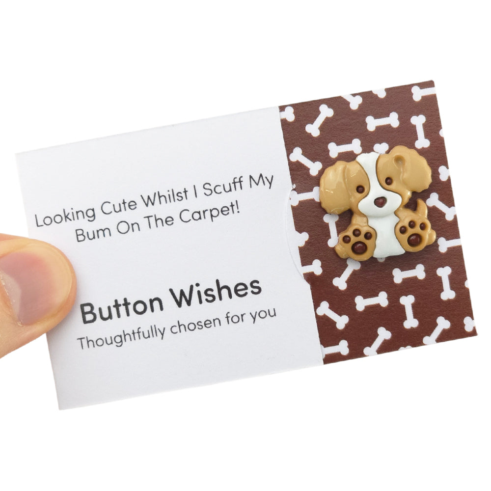 Scuffing My Bum On The Carpet! | Button Wishes Sew On Token | Cracker ...